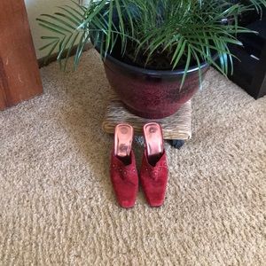Bakers | Shoes | Vintage Red Suede Mules | Poshmark